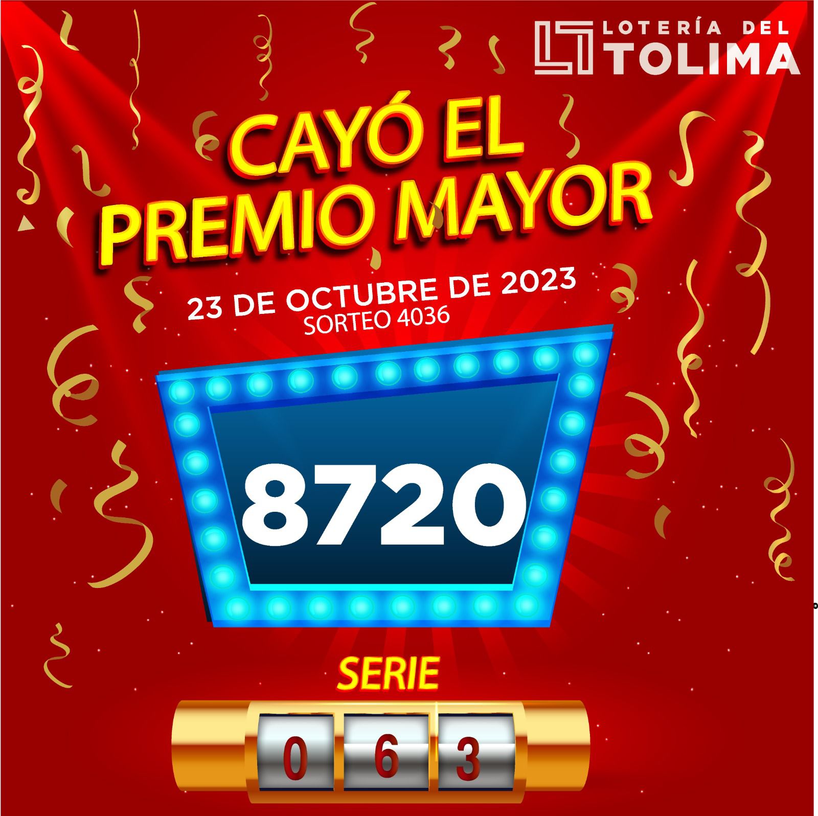 Otro feliz ganador con el premio mayor de la Lotería del Tolima - Bajo ...